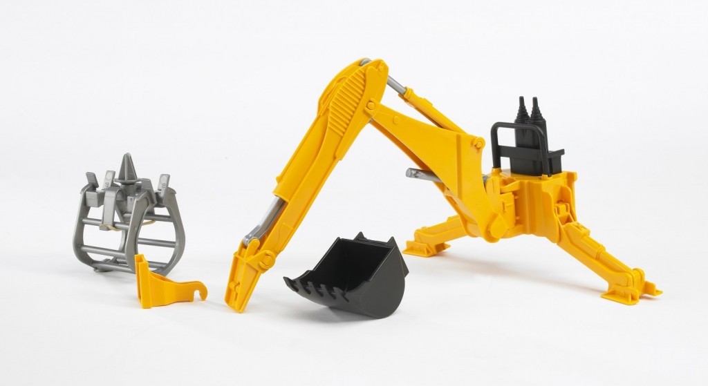 BRUDER REAR HYDRAULIC DIGGER ARM WITH GRAB 1:16 SCALE - Kavanaghs Toys